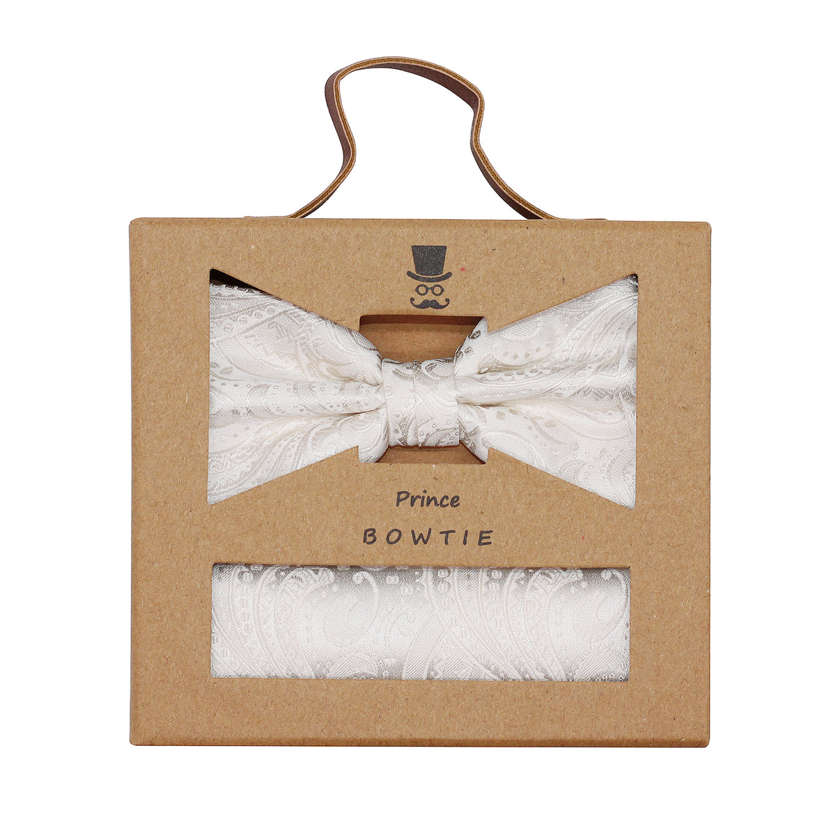 Set Fliege + Tuch im Paisley-Design Champagner | 100% Seide | Prince Bowtie